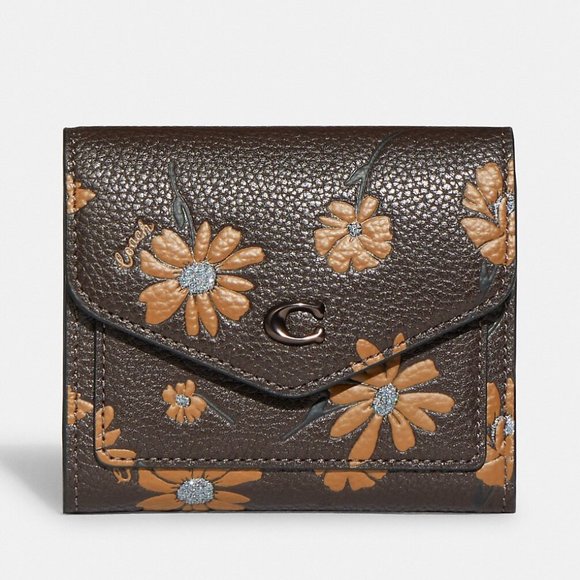 Coach | Bags | Coach Wyn Small Wallet With Floral Print Pewtermulti ...